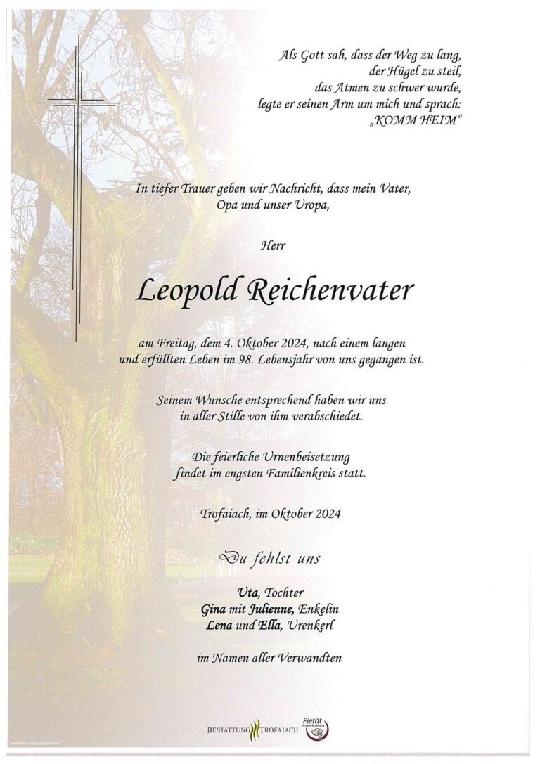 Reichenvater Leopold - Stadtwerke Trofaiach